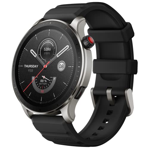 Amazfit GTR 4 Smart Watch for Men Android iPhone, Dual-Band GPS, Alexa Built-in, Bluetooth Calls, 150+ Sports Modes, 14-Day Battery Life, Heart Rate Blood Oxygen Monitor, 1.43”AMOLED Display,Black