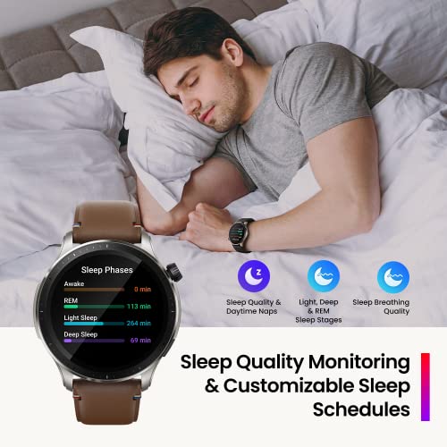 Amazfit GTR 4 Smart Watch for Men Android iPhone, Dual-Band GPS, Alexa Built-in, Bluetooth Calls, 150+ Sports Modes, 14-Day Battery Life, Heart Rate Blood Oxygen Monitor, 1.43”AMOLED Display,Black