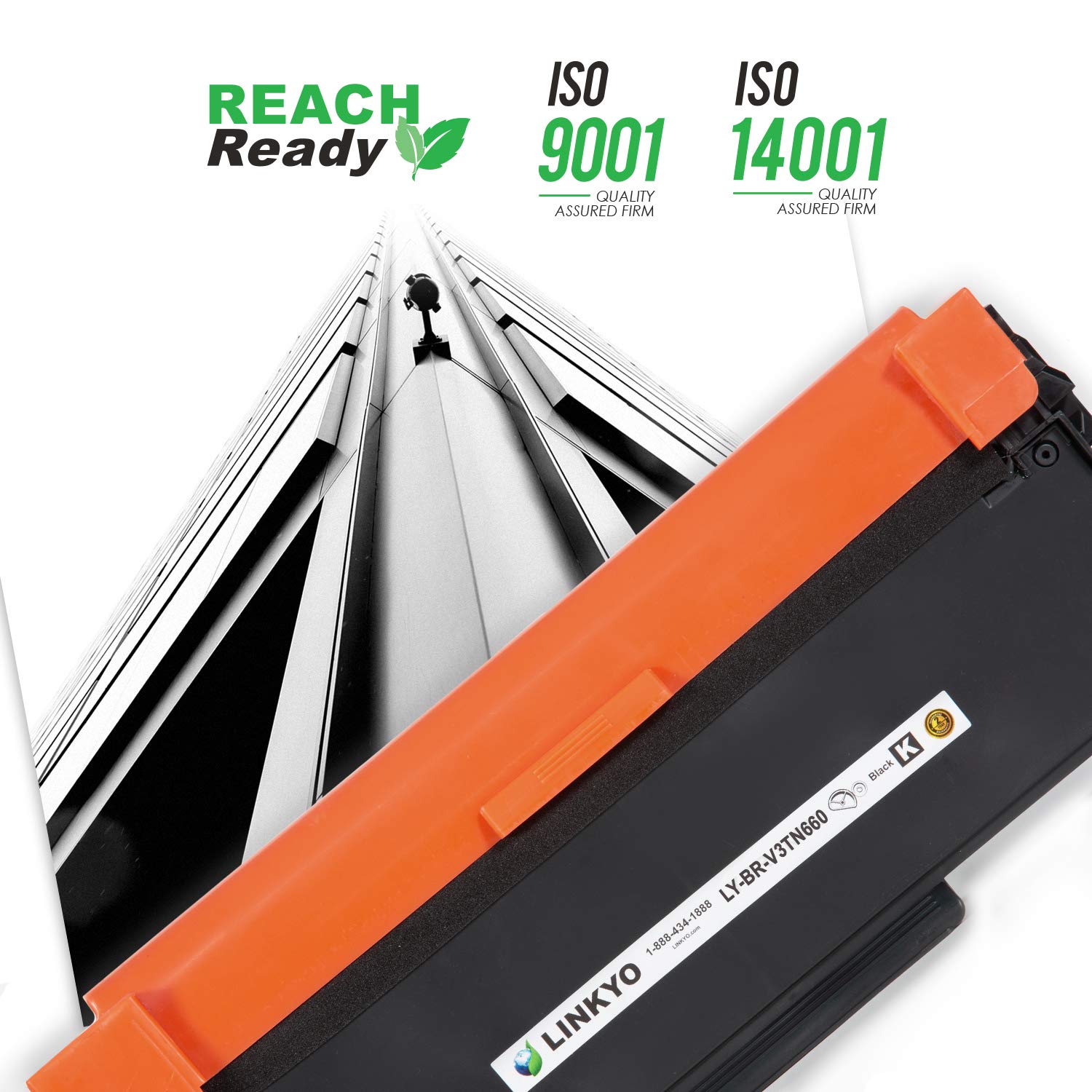 LINKYO Compatible Toner Cartridge Replacement for Brother TN660 TN630 TN-660 (2-Pack, High Yield, Design V3)