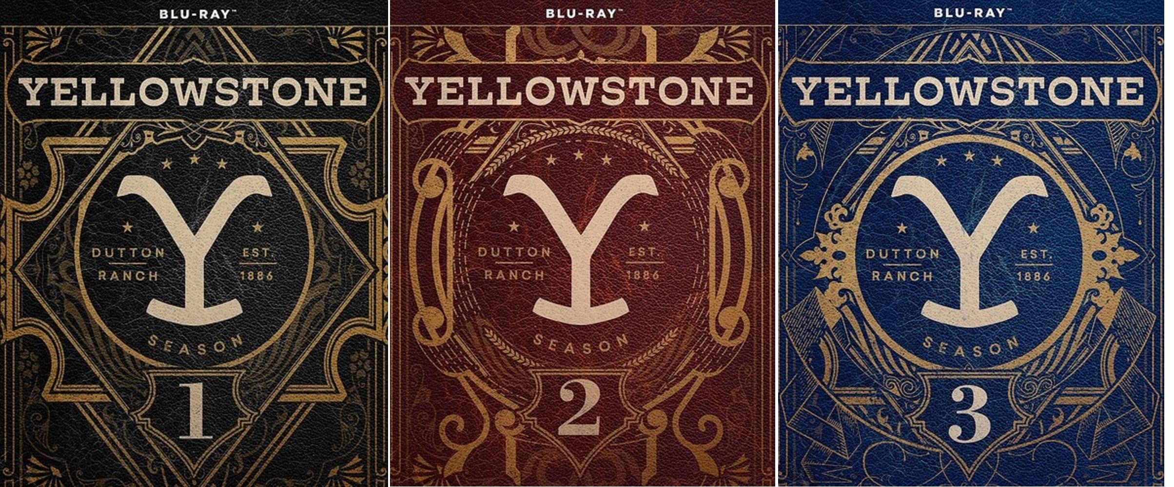 Yellowstone Special Edition Complete Seasons 1 2 3 Kevin Costner 3 Blu Ray Set 29 Episodes Includes Dutton Ranch decal and Glossy Print Yellowstone Art Card