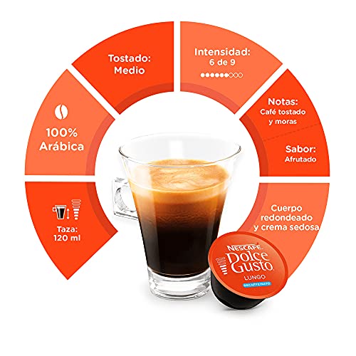 Nescafe Dolce Gusto Coffee Pods, Lungo Decaffeinato, 16 capsules, Pack of 3