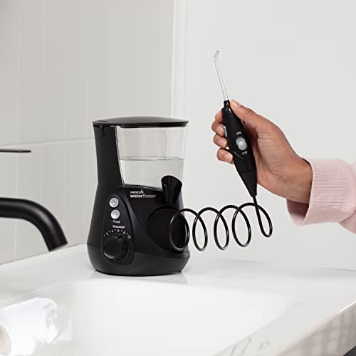 Waterpik Aquarius Water Flosser Professional For Teeth, Gums, Braces, Dental Care, Electric Power With 10 Settings, 7 Tips For Multiple Users And Needs, ADA Accepted, Black WP-662