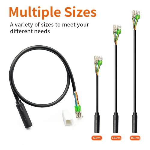 Hub Motor Convert Extension Cable 9 Pin Waterproof Connector 36V 48V 52V 250W-1200W Ebike Motor Conversion Line 60cm 130cm 160cm Electric Bike Accessories (130cm Female)