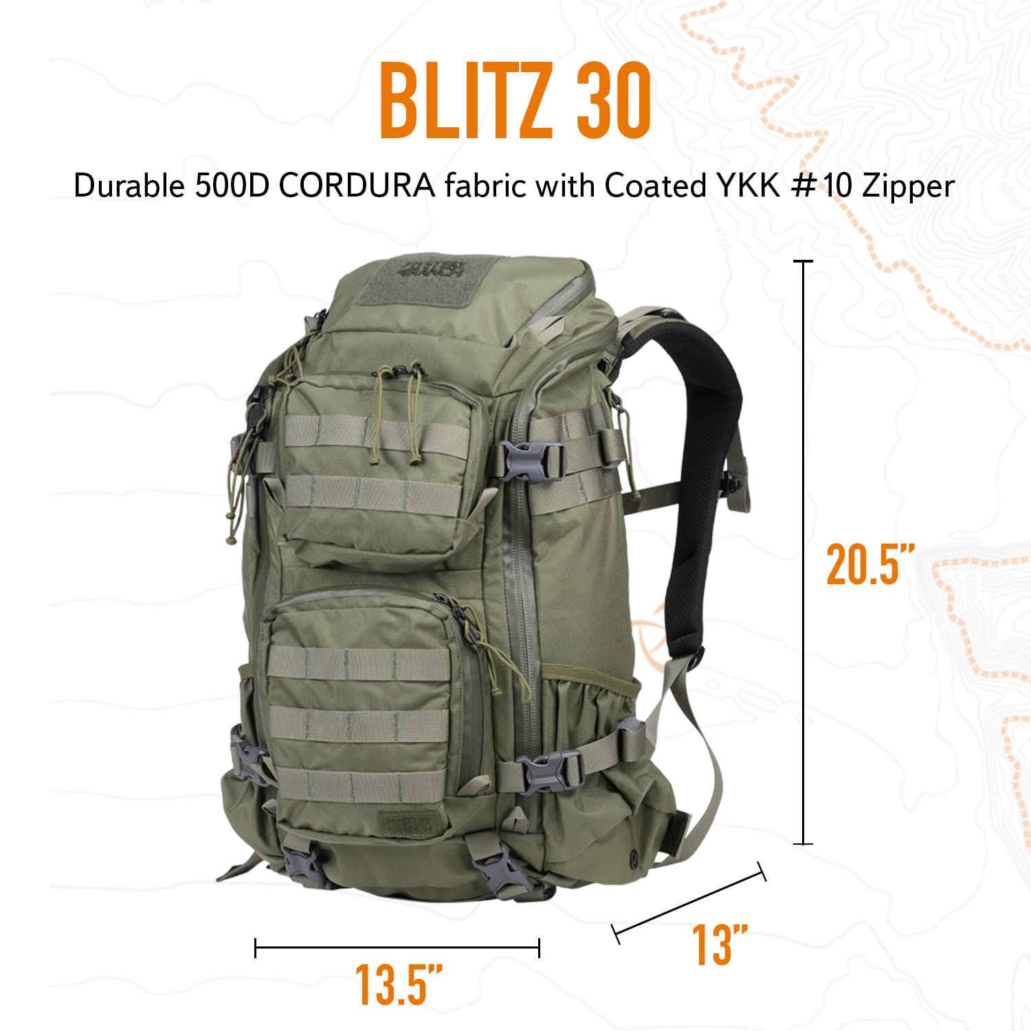 Mystery Ranch Blitz 30 Backpack - Tactical Daypack Molle Hiking Packs, 30L, L/XL,Forest