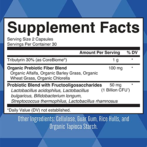 MaryRuth's Complete Gut Health+ | 3-in-1 Prebiotic + Probiotic + Postbiotic CorebiomeĀ® Vegan Gastrointestinal Support | Support Gut Health & Immune Function | 2 capsules per serving; 30 servings