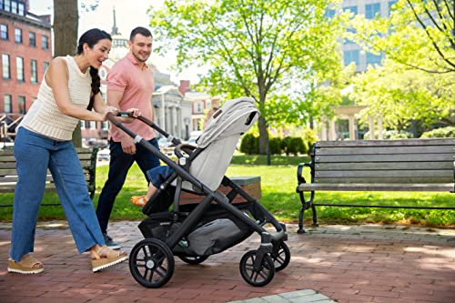 Vista V2 Stroller - Anthony (White and Grey Chenille/Carbon/Chestnut Leather)