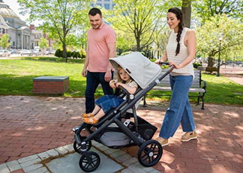 Vista V2 Stroller - Anthony (White and Grey Chenille/Carbon/Chestnut Leather)