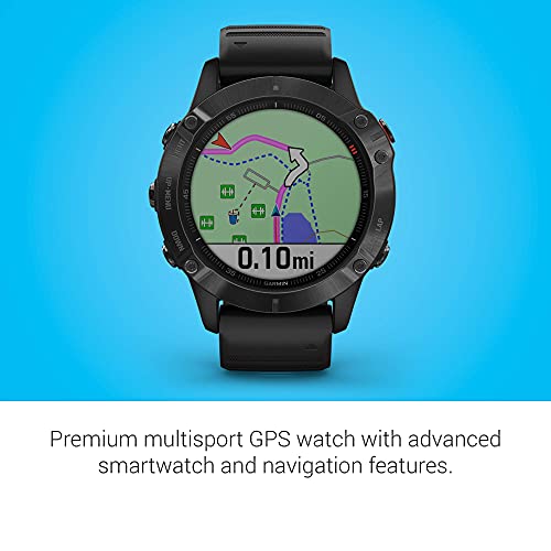 Garmin Fenix 6 Pro, Premium Multisport GPS Watch, Features Mapping, Music, Grade-Adjusted Pace Guidance and Pulse Ox Sensors, Black (Renewed)