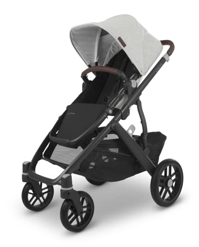 Vista V2 Stroller - Anthony (White and Grey Chenille/Carbon/Chestnut Leather)