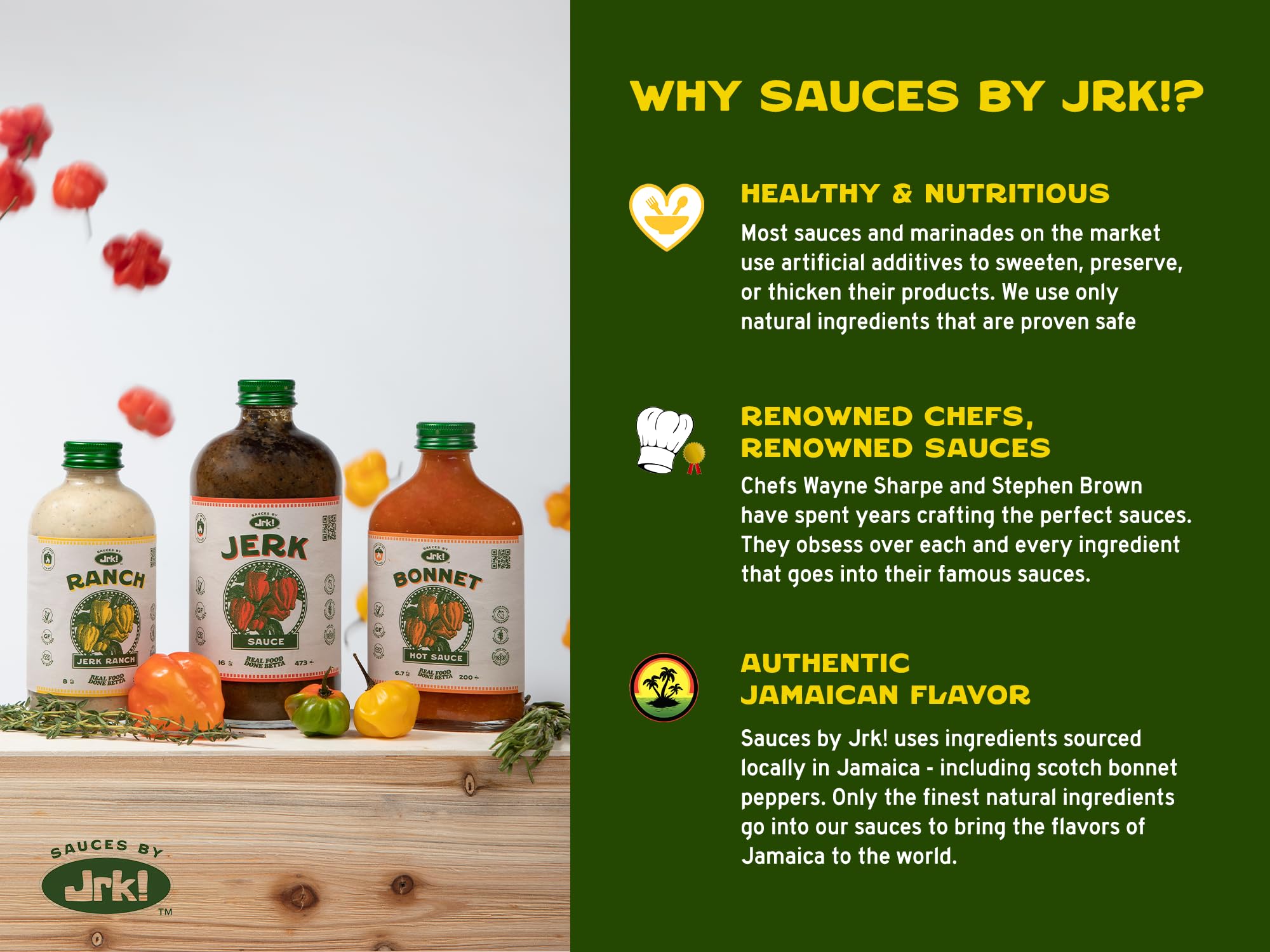 Sauces by Jrk! - Jerk Ranch Pack, Gluten-Free Jamaican Ranch Fusion, Creamy Classic Ranch with Jerk Sauce Kick - 16 oz Each, 2 Pack