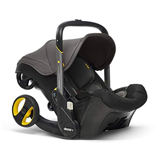 Doona Infant Car Seat & Latch Base - Rear Facing Car Seat and Car Seat Base, Car Seat to Stroller in Seconds - US Version, Greyhound