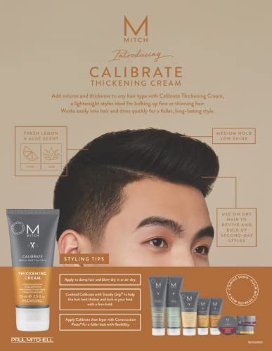 Paul Mitchell MITCH Calibrate Thickening Cream, Medium Hold, Low Shine, For All Hair Types, 2.5 fl. oz.