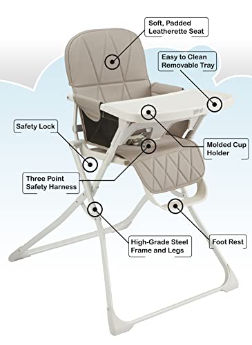 Primo PopUp Folding High Chair, 28x24x38 Inch (Pack of 1)