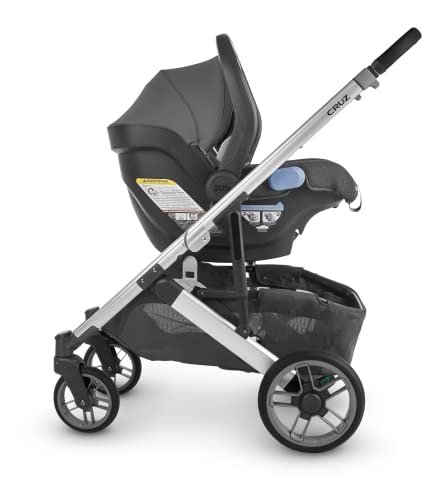 Cruz V2 Stroller - Jake (Black/Carbon/Black Leather) + MESA Infant Car Seat - Jordan (Charcoal mélange) Merino Wool