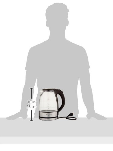 Megachef Stainless Steel Light Up Tea Kettle, 1.7L, Clear Glass