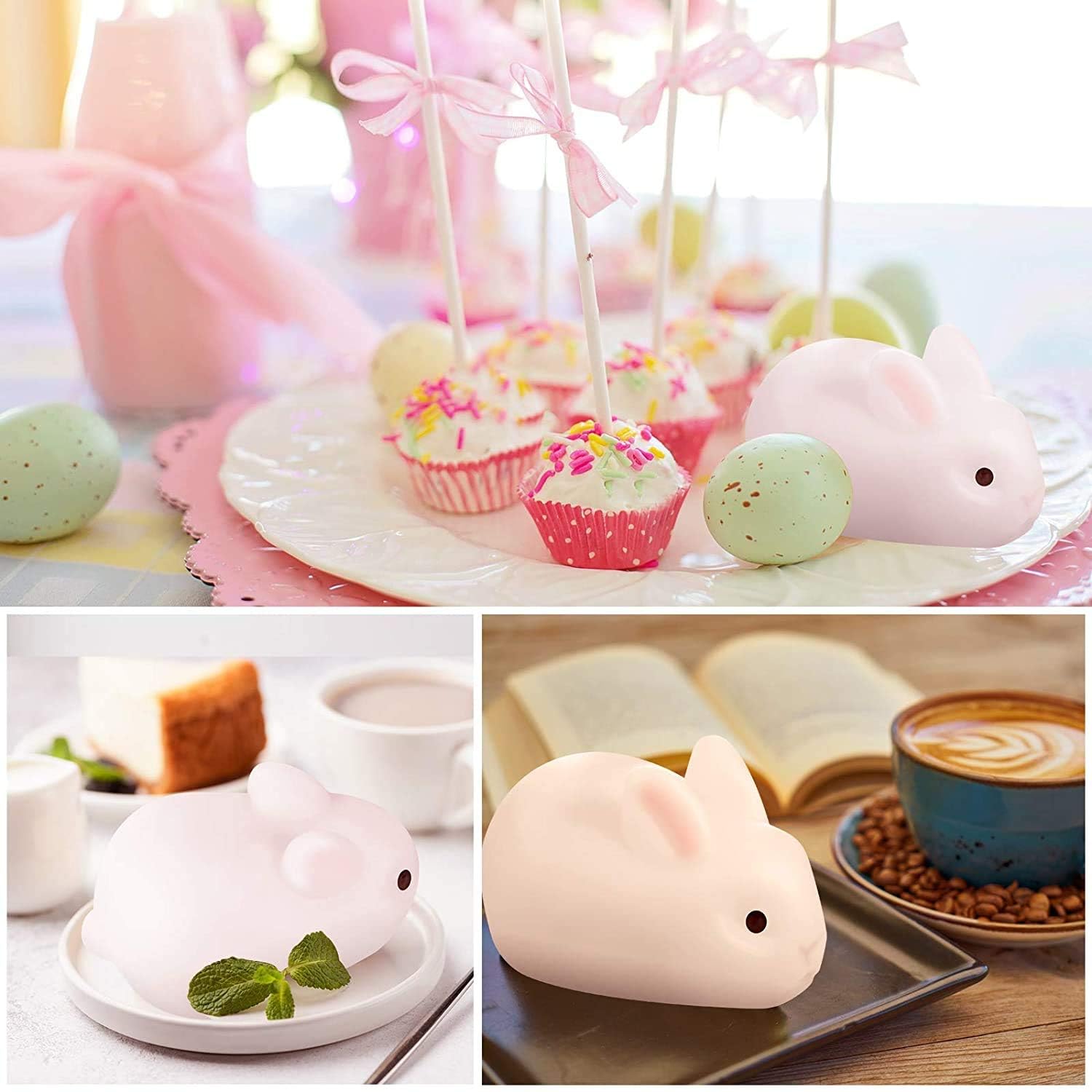 3D Easter Rabbit Cake Mold Bunny Silicone Soap Mold for French Dessert Chocolate Candy Mousse Brownie Jelly Ice Cream Chiffon Cheesecake Fondant Resin Candle Making Mold Easter Decoration