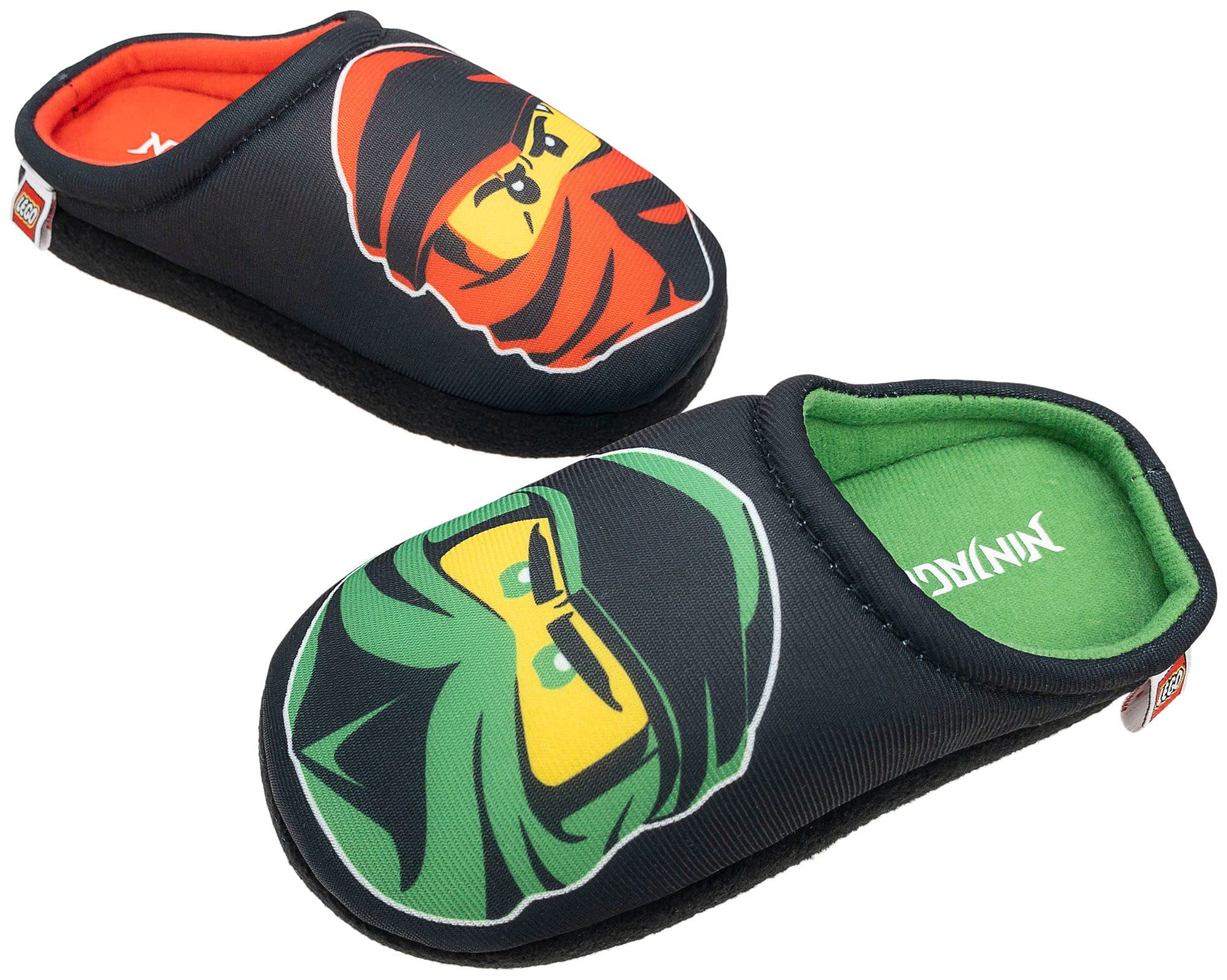 LEGO Ninjago Boys Pajama Set, Kai & Lloyd with Matching Cozeez Slippers, Black, Size 8