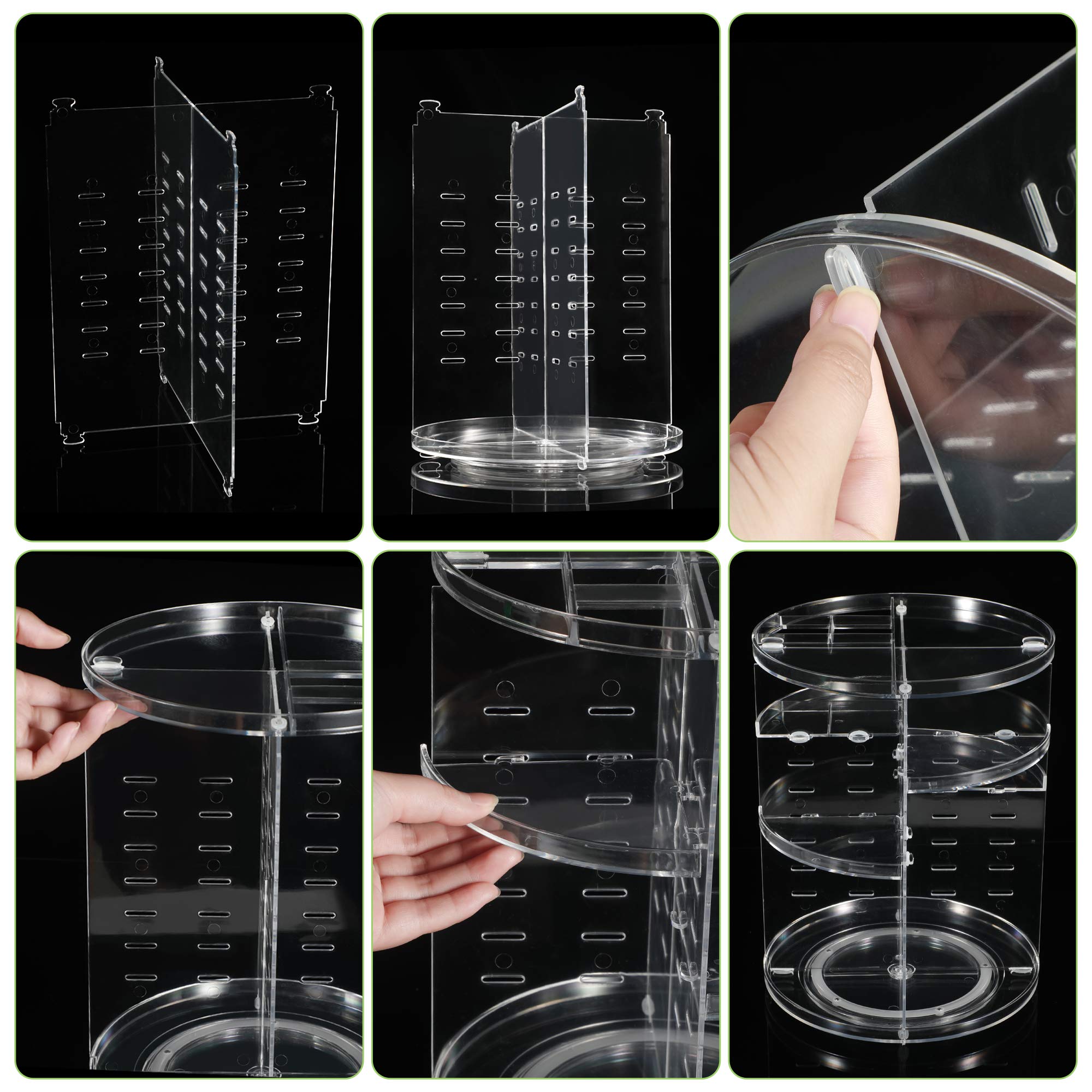 COYAHO 360° Rotating Makeup Organizer, Spinning Bathroom Organizer Countertop, Cosmetic Organizer Makeup Holder Shelf, Make Up Organizers and Storage for Bedroom, Transparent