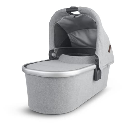 MINU V2 Stroller-Stella (Grey mélange/Silver/Chestnut Leather)+ Adapter for Bassinet/MESA + Bassinet - Stella (Grey Brushed mélange/Silver)
