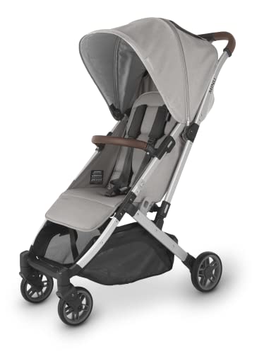 MINU V2 Stroller-Stella (Grey mélange/Silver/Chestnut Leather)+ Adapter for Bassinet/MESA + Bassinet - Stella (Grey Brushed mélange/Silver)