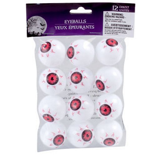 Set of 12 Super Creepy Plastic Eyeballs- Halloween Decorations - Zombie Eyeballs by Greenbrier by Greenbrier