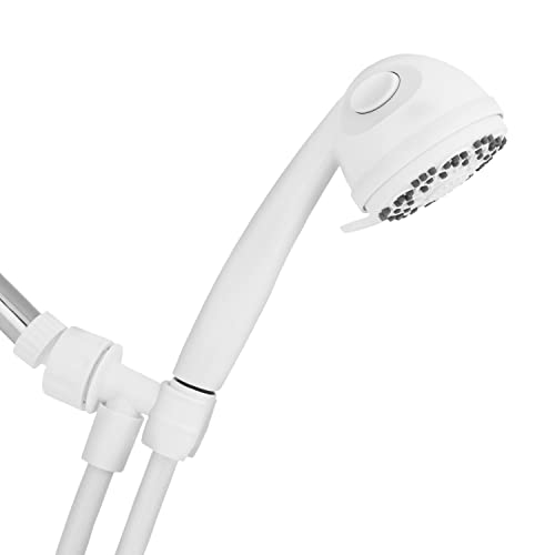 Waterpik High Pressure Hand Held Shower Head With Hose, Power Spray 5-Mode, White FPC-551E