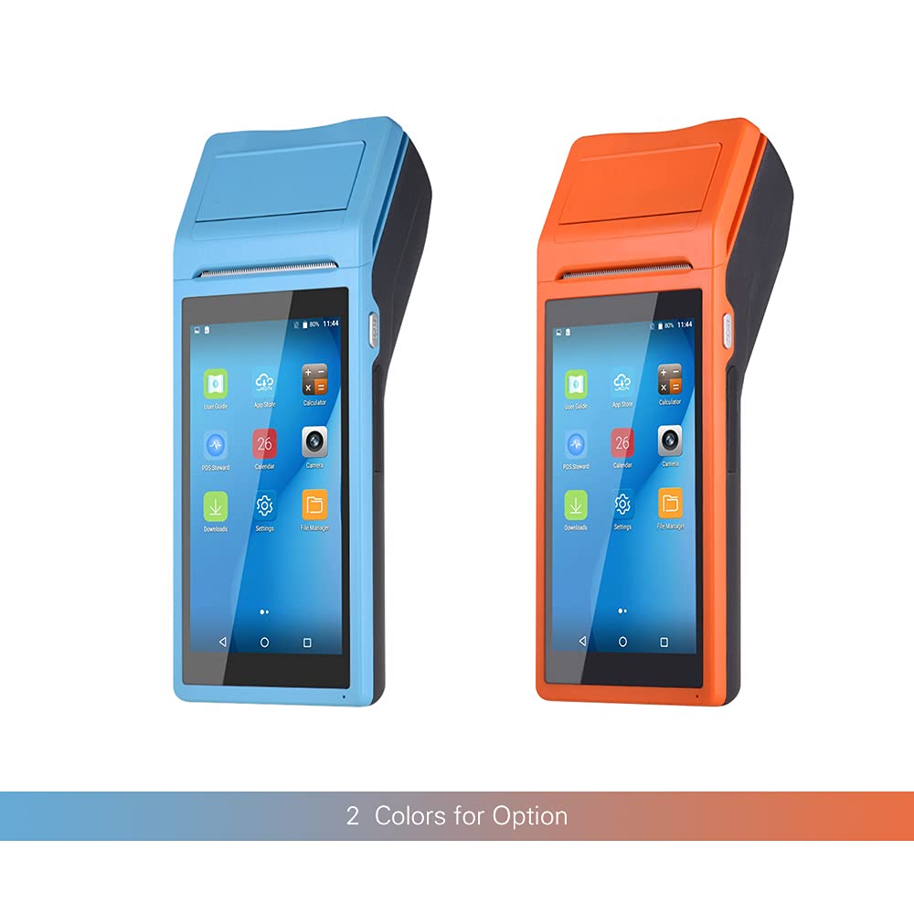 BISOFICE POS Receipt Printer, Android 8.1 OS Mobile POS, 58mm Receipt Printer, 5.45" Touch Screen PDA Printer Supports 3G WiFi BT4.0 USB OTG Bluetooth, Handheld POS Machine Terminal Printer