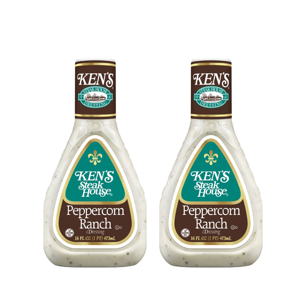 Ken's Steak House Peppercorn Ranch Dressing (Peppercorn Ranch, 16 Fl Oz, Pack of 2)