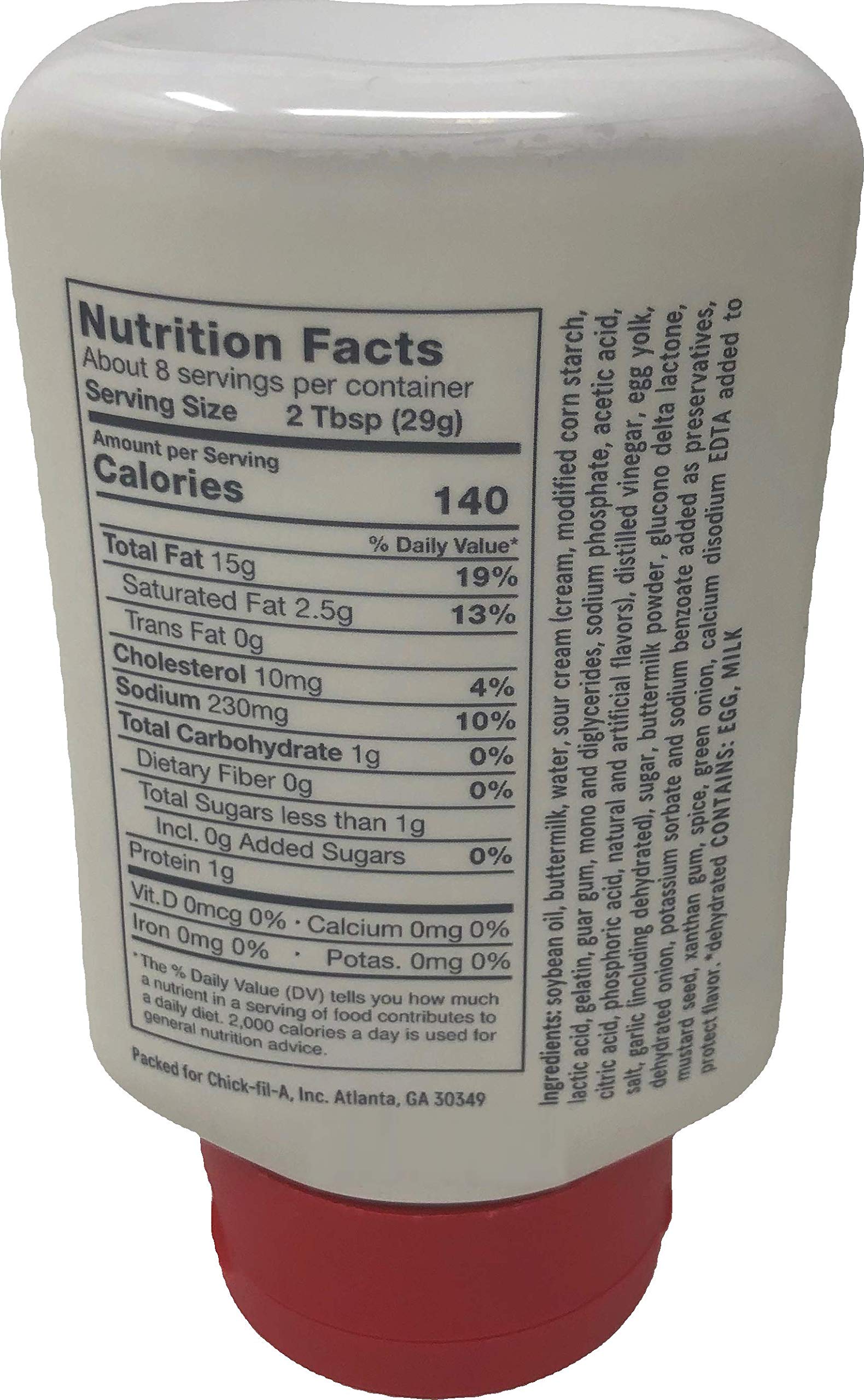 Chick-Fil-A Sauce 8 oz. Squeeze Bottle - Resealable Container For Dipping, Drizzling, and Marinades (Garlic Herb Ranch)