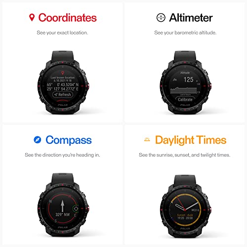 Polar Grit X Pro - GPS Multisport Smartwatch - Military Durability, Sapphire Glass, Wrist-based Heart Rate, Long Battery Life, Navigation - Ideal for Outdoor Sports, Trail Running, Hiking