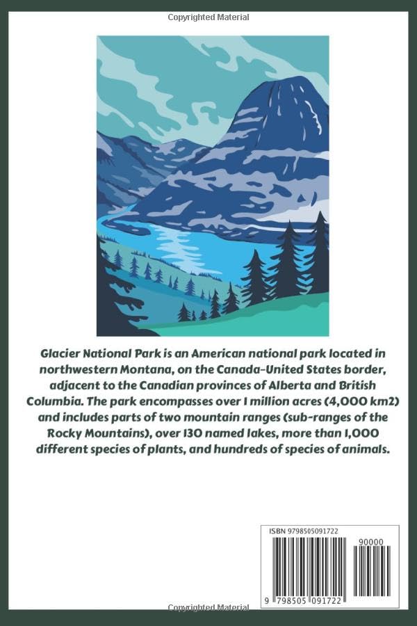 National Parks Notebook: Glacier National Park NOTEBOOK Blank Paper | 80 Pages | 6 in x 9 in