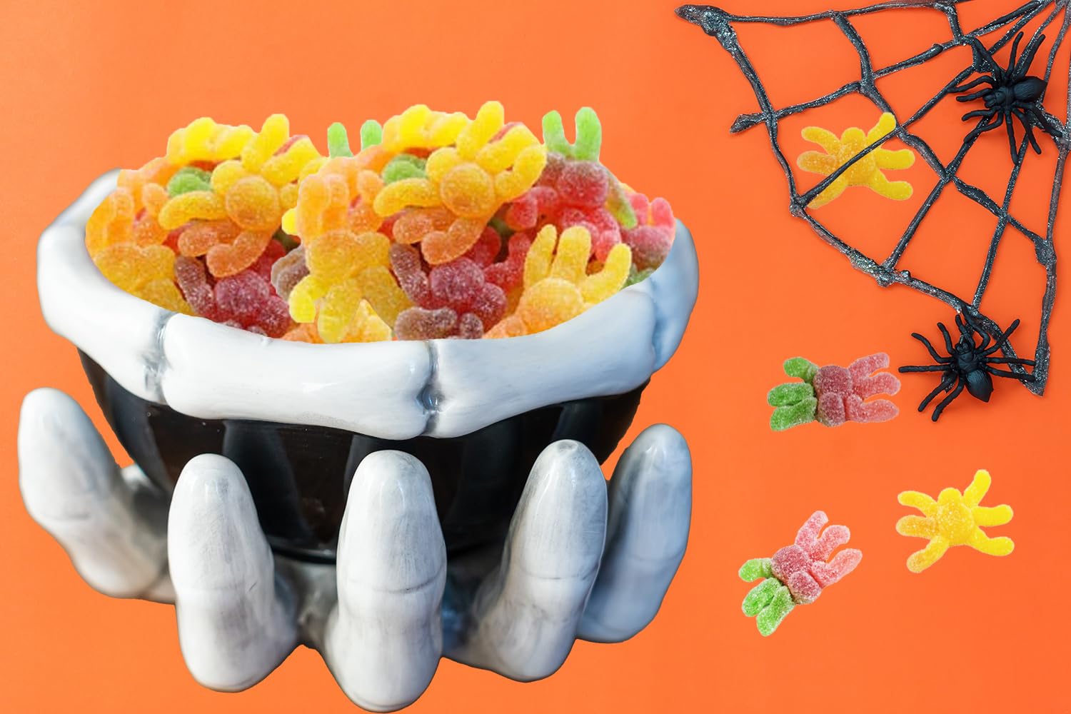 Fruidles Halloween Hair Spiders Gummies, Fun And Festive Holiday Snacking (Half-Pound Bag)