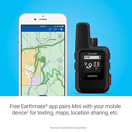 Garmin inReach Mini, Lightweight and Compact Handheld Satellite Communicator, Black (Renewed)