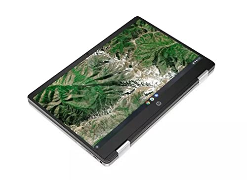 HP Chromebook x360 14-inch HD Touchscreen, 64GB eMMC, Intel Celeron N4020 2-in-1 Laptop (4GB RAM, USB-C, Wi-Fi, Webcam, SD Card Reader, Chrome OS) Silver, 14a-ca0036tg, Natural 14-14.99 inches