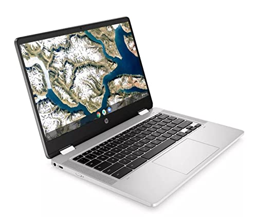HP Chromebook x360 14-inch HD Touchscreen, 64GB eMMC, Intel Celeron N4020 2-in-1 Laptop (4GB RAM, USB-C, Wi-Fi, Webcam, SD Card Reader, Chrome OS) Silver, 14a-ca0036tg, Natural 14-14.99 inches