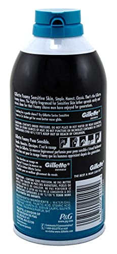 Gillette Foamy Shave Foam Sensitive 11 Ounce (325ml) (3 Pack)