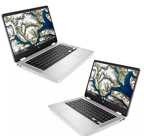 HP Chromebook x360 14-inch HD Touchscreen, 64GB eMMC, Intel Celeron N4020 2-in-1 Laptop (4GB RAM, USB-C, Wi-Fi, Webcam, SD Card Reader, Chrome OS) Silver, 14a-ca0036tg, Natural 14-14.99 inches