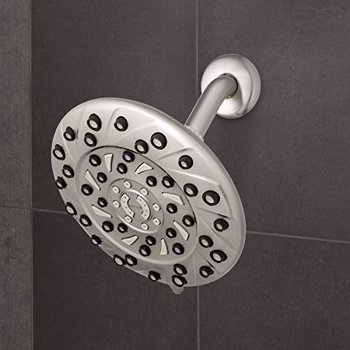 Waterpik 6-Mode RainFall+ Rain Shower Head with PowerPulse Massage, Brushed Nickel, XEM-639E