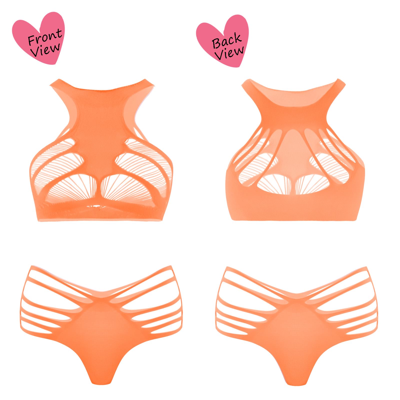 MissAvid Womens Lingerie Set Lace Fishnet Bodysuit Sexy Babydoll 4 Pack