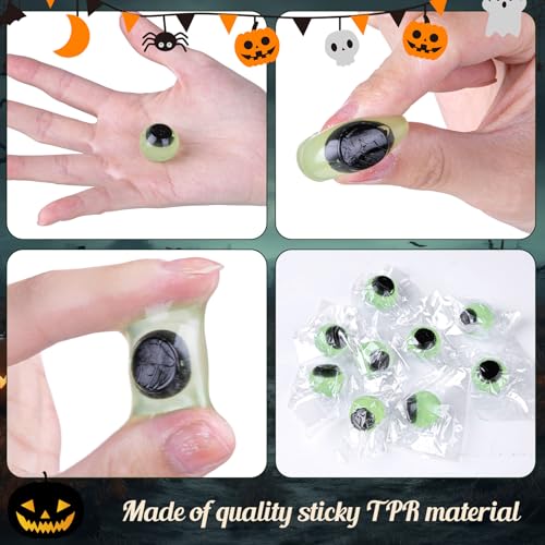 60 Pieces Sticky Eyeballs Glow in the Dark Eyeballs Toy Sticky Luminous Eyeballs for Halloween Party Favors