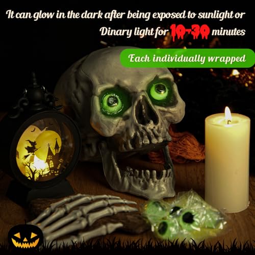 60 Pieces Sticky Eyeballs Glow in the Dark Eyeballs Toy Sticky Luminous Eyeballs for Halloween Party Favors