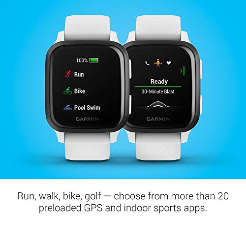 Garmin Venu Sq Music, GPS Smartwatch with Bright Touchscreen Display, Features Music and Up To 6 Days of Battery Life, White and Slate (Renewed)