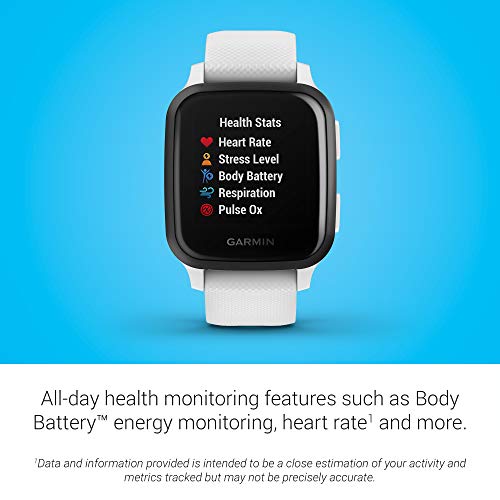 Garmin Venu Sq Music, GPS Smartwatch with Bright Touchscreen Display, Features Music and Up To 6 Days of Battery Life, White and Slate (Renewed)