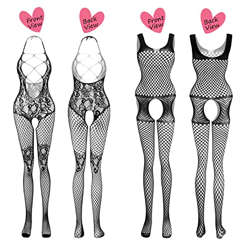 JDiction Women’s Lingerie BabyDoll Fishnet Bodysuit Sexy Nightwear(12 Pack)