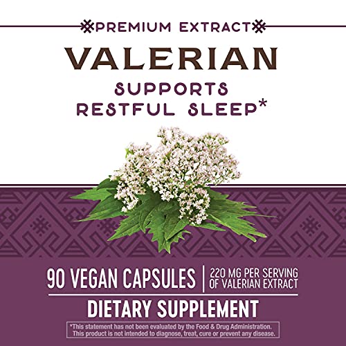 Nature's Way Valerian; 08% Valerenic Acids; Non-GMO Project Verified; Gluten Free; 90 VCaps (Pack of 2)
