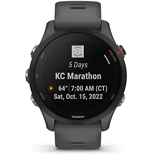 Garmin 010-02641-00 Forerunner 255 GPS Smartwatch Slate Gray Bundle with 2 YR CPS Enhanced Protection Pack