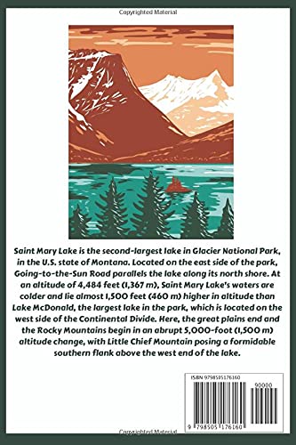 National Parks Notebook: St Mary Lake Glacier National Park NOTEBOOK Blank Paper | 80 Pages | 6 in x 9 in