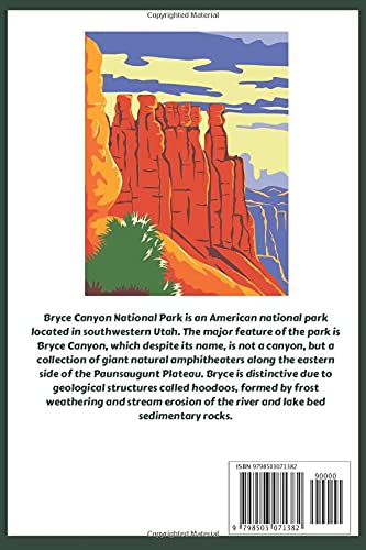 National Parks Notebook: Bryce Canyon National Park NOTEBOOK Blank Paper | 80 Pages | 6 in x 9 in