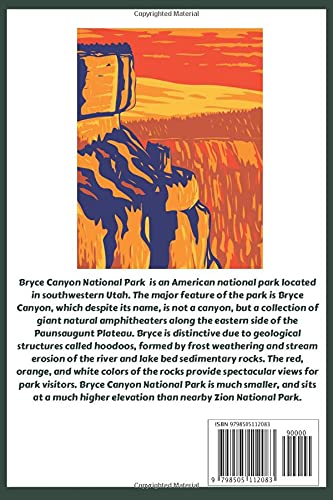 National Parks Notebook: Bryce Canyon National Park NOTEBOOK Blank Paper | 80 Pages | 6 in x 9 in