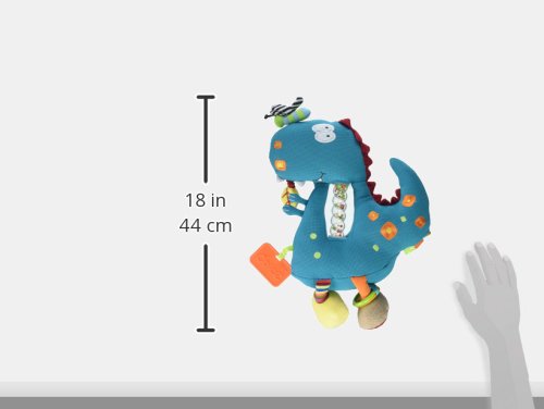 Dolce Play and Learn Dino Interactive Stuffed Animal Plush toy 14", educational sensory holiday gift for kids
